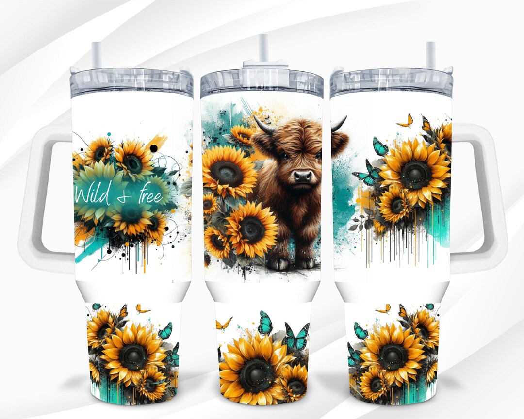 Highland Cow Wild & Free Stanley Dupe Highland Cow Stanley Dupe ...