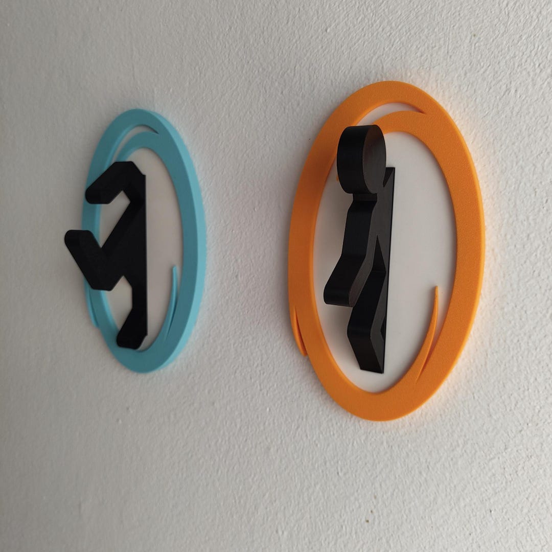 Portal and Portal 2 3D Wall Art Set Chell Steps Through the Portal Geek ...