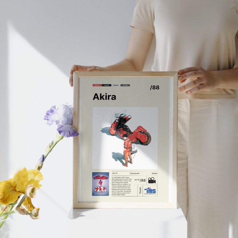 Akira Movie Poster Akira Poster Minimalist Anime Print Otaku Gift Home ...