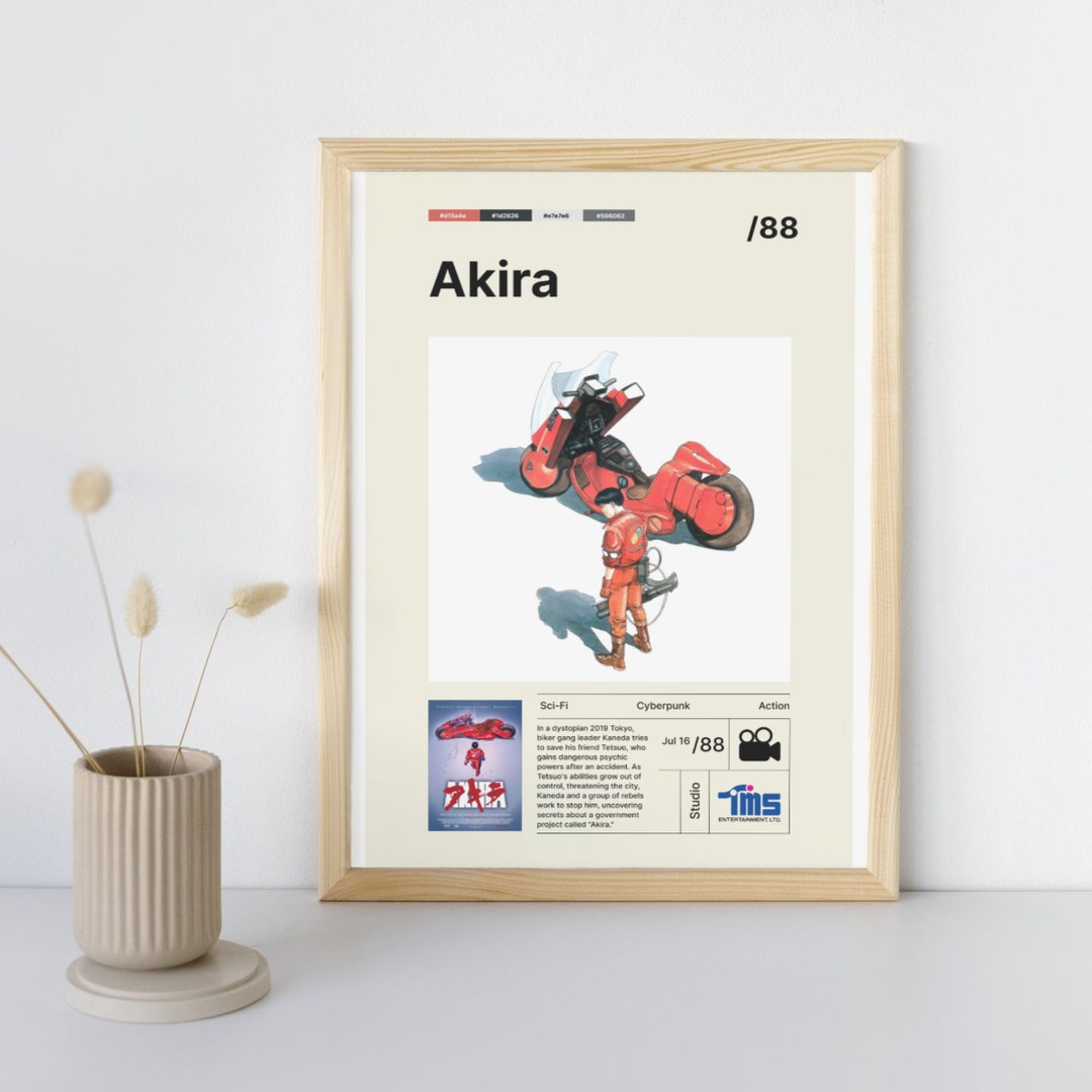 Akira Movie Poster Akira Poster Minimalist Anime Print Otaku Gift Home ...