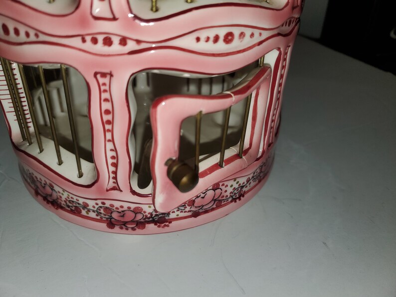 Vintage Italian Ceramic Parrot in Cage - Etsy