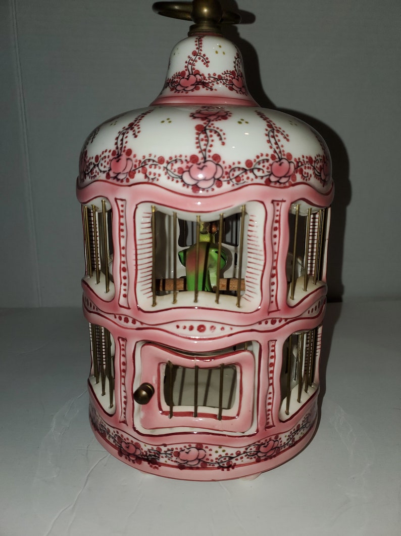 Vintage Italian Ceramic Parrot in Cage - Etsy