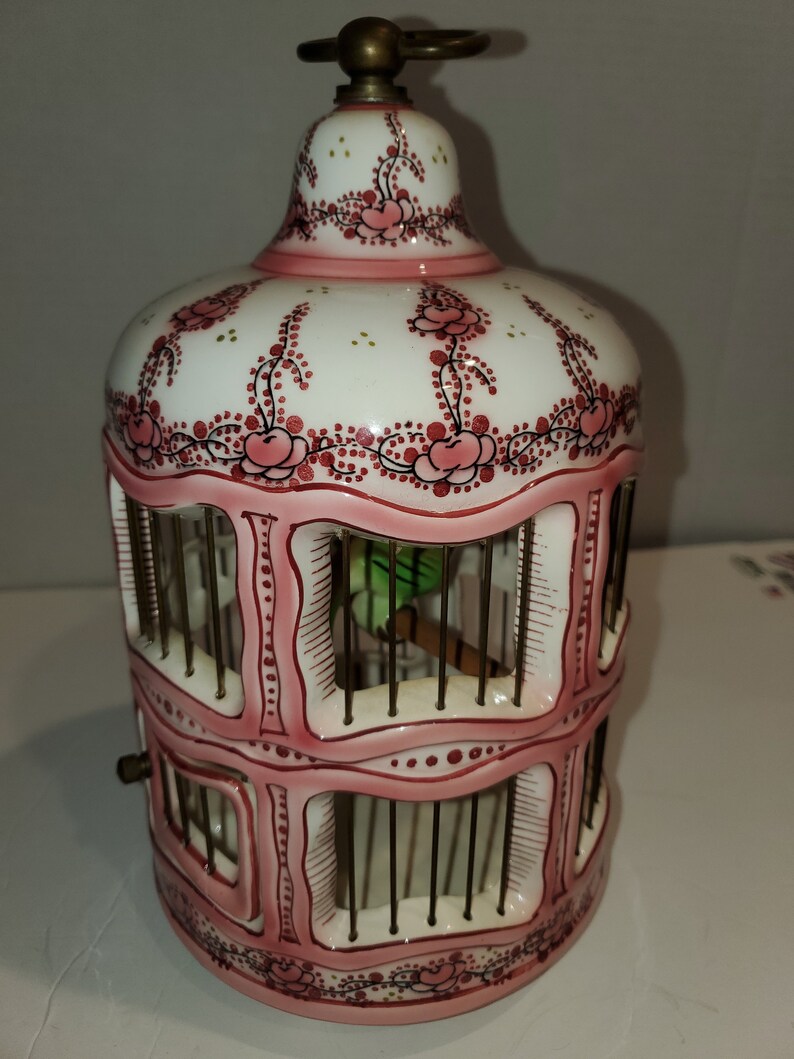 Vintage Italian Ceramic Parrot in Cage - Etsy