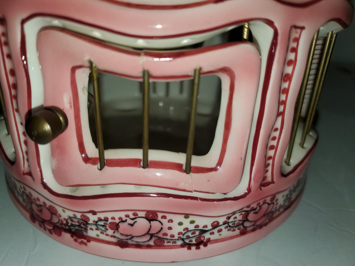 Vintage Italian Ceramic Parrot in Cage - Etsy