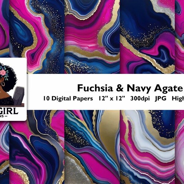 Fuchsia and Navy - Etsy
