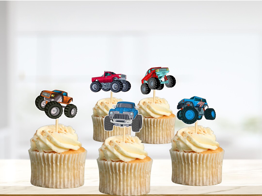 Truck Themed Cupcake Printable Topper, DIY Ready to Print, Birthday ...