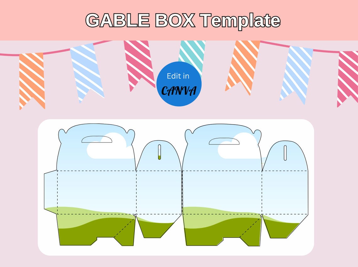 Editable Party Gable Box Template, Printable Birthday Gable Box, DIY ...
