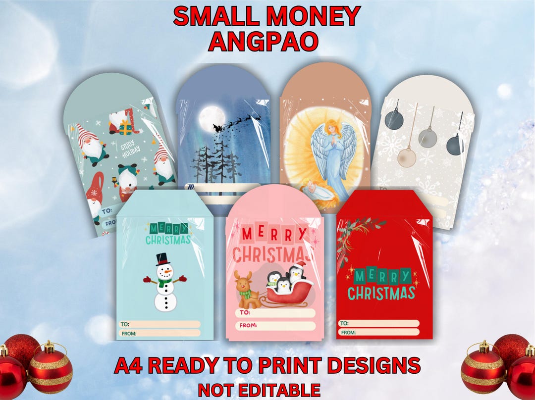 Printable Small Money Angpao, DIY Money Envelope for Christmas, Lucky ...