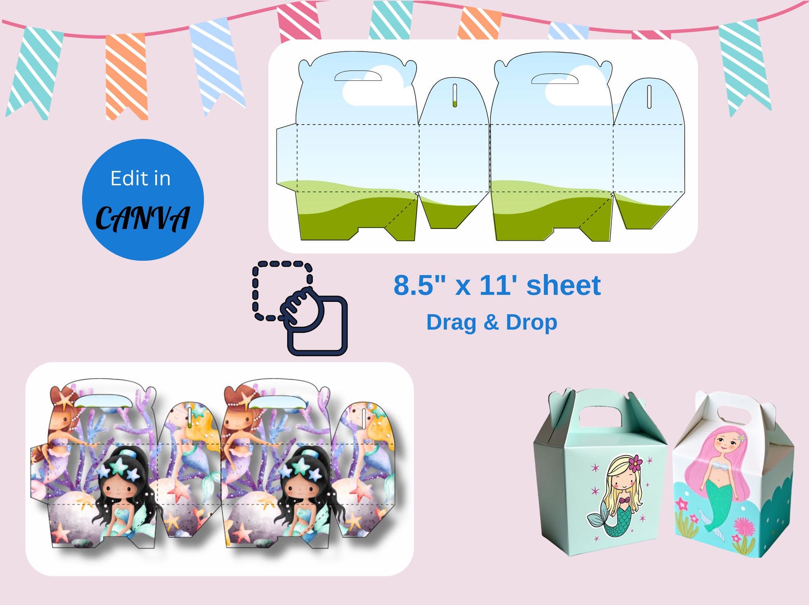 Editable Party Gable Box Template, Printable Birthday Gable Box, DIY ...