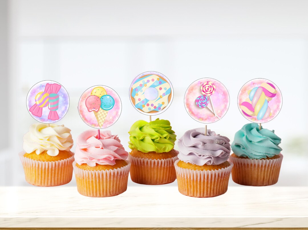 Printable Candy Land Cupcake Toppers Candyland Party Cupcake Toppers ...