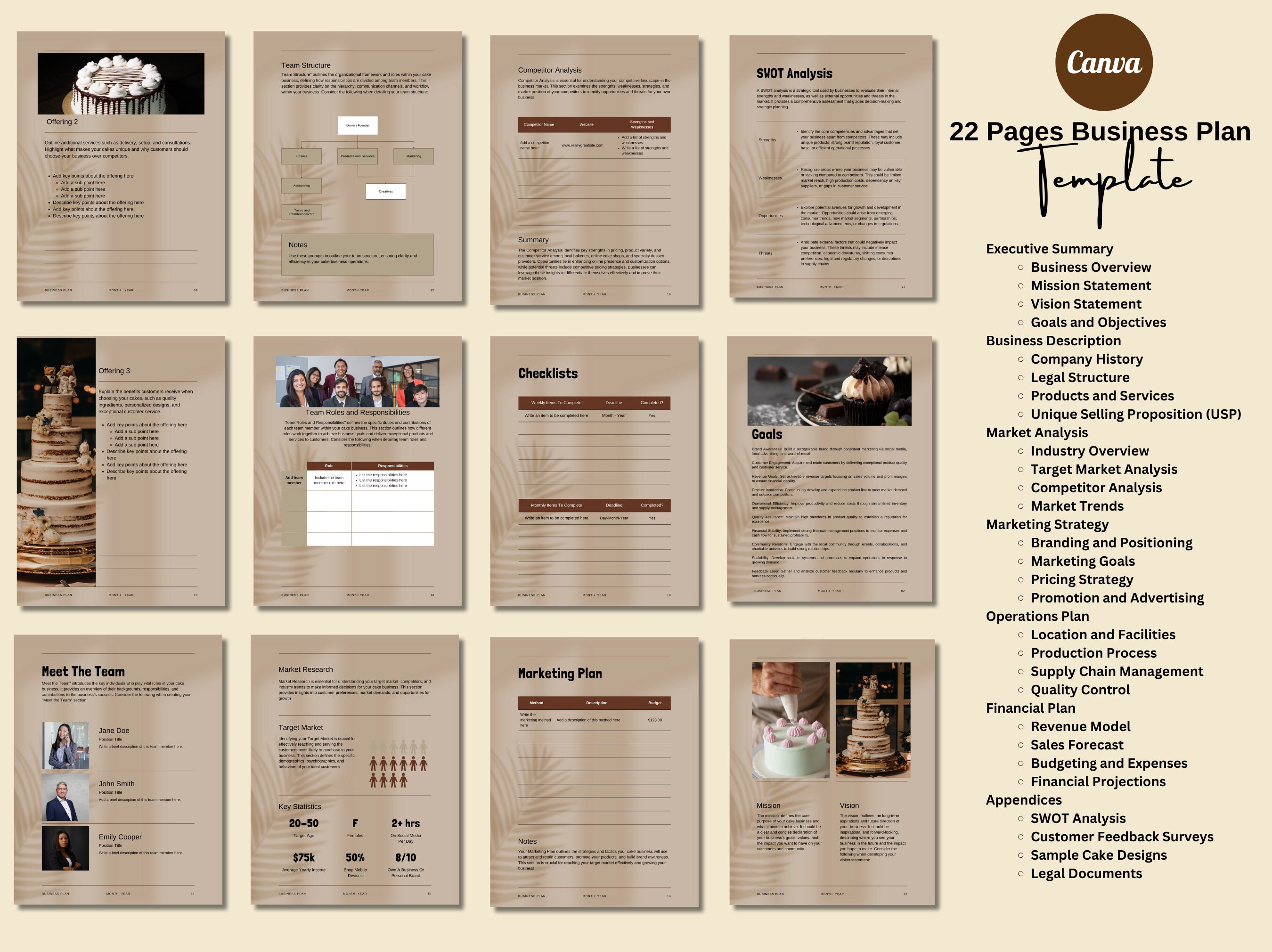 Editable Business Plan Template Startup Guide and Financial Planning ...