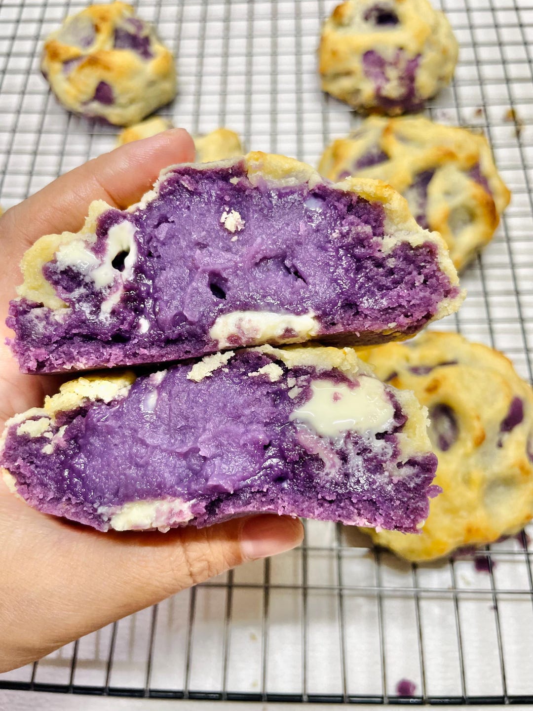 Recipe for Ube Stuffed Cookie Cheesy Ube Stuffed Cookie Recipe, Gourmet ...