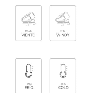 Memory Game - Weather in Spanish. Clima - Juego De Memoria - Etsy