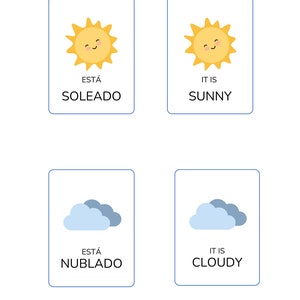 Memory Game - Weather in Spanish. Clima - Juego De Memoria - Etsy