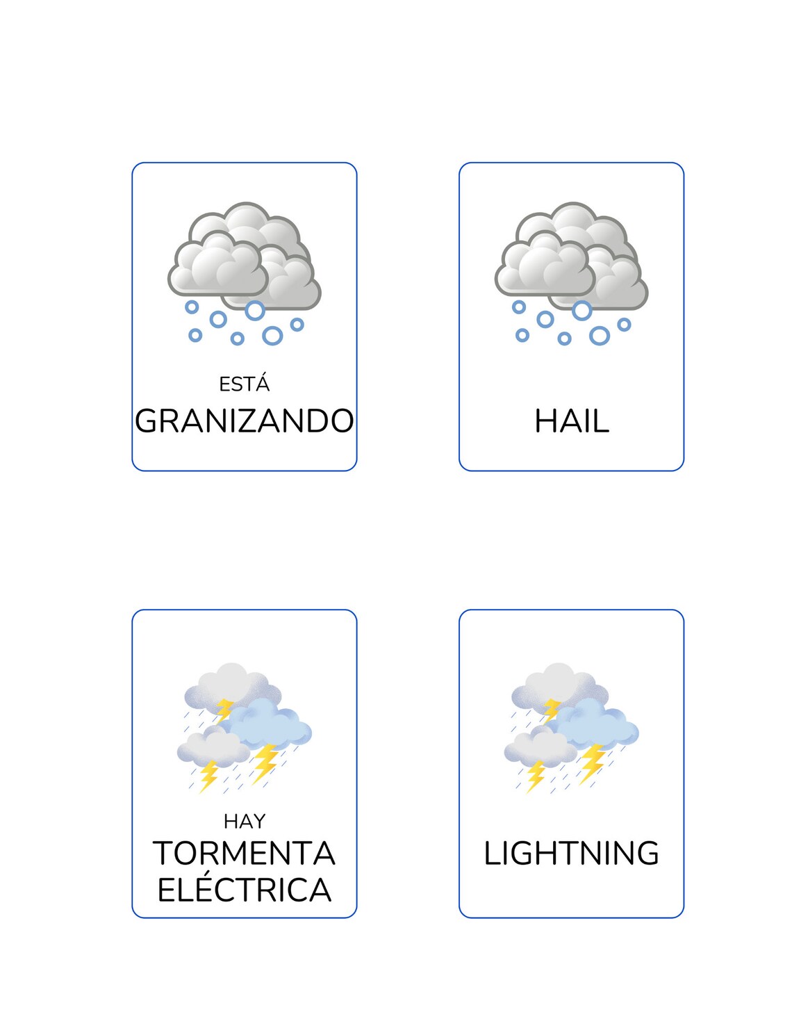 Memory Game Weather in Spanish. Clima Juego De Memoria - Etsy