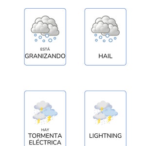 Memory Game - Weather in Spanish. Clima - Juego De Memoria - Etsy