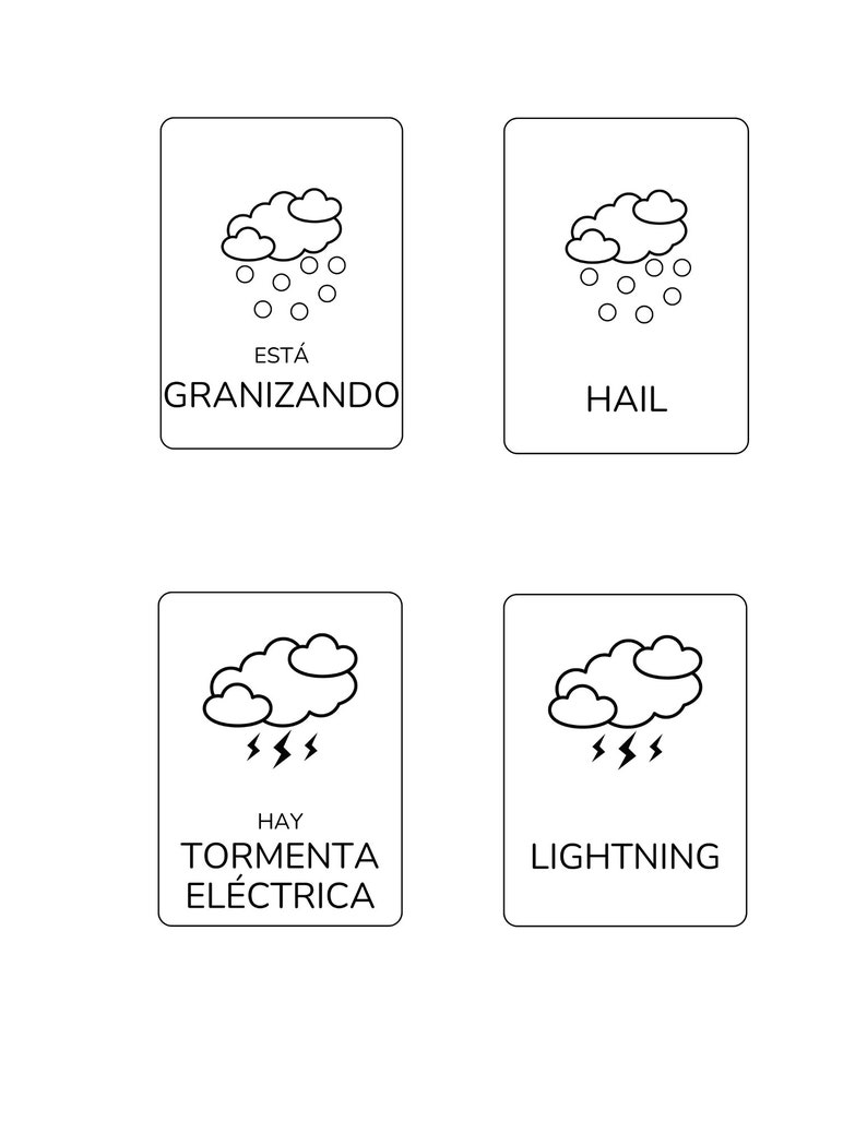 Memory Game - Weather in Spanish. Clima - Juego De Memoria - Etsy