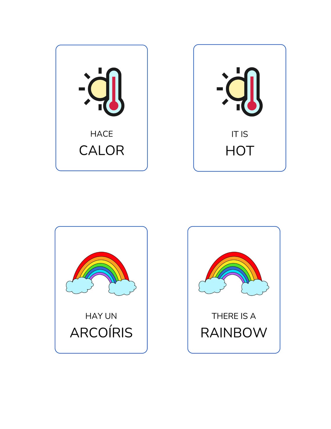 Memory Game Weather in Spanish. Clima Juego De Memoria - Etsy