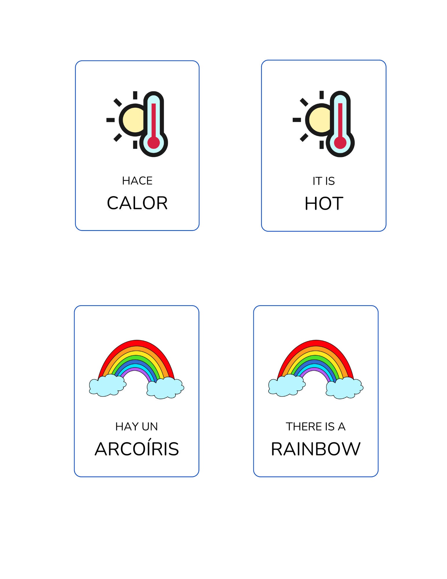 Memory Game - Weather in Spanish. Clima - Juego De Memoria - Etsy