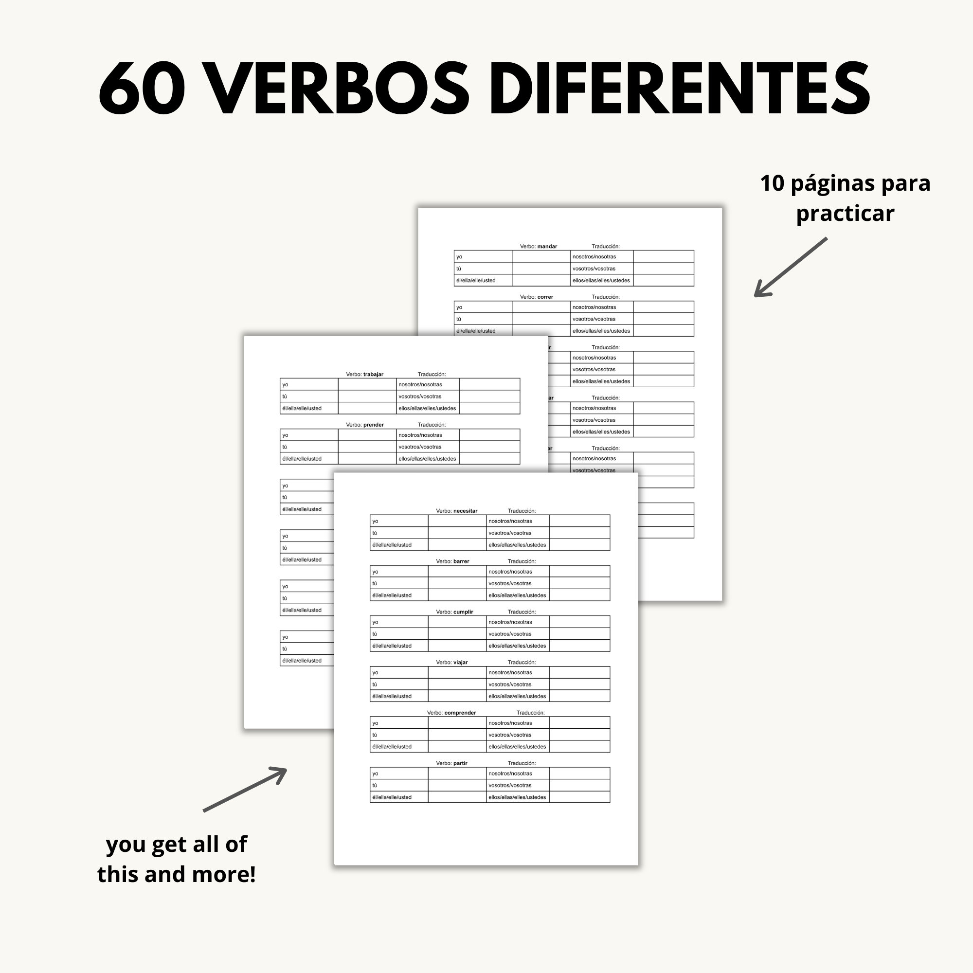 Hoja De Trabajo Para Practicar Verbos