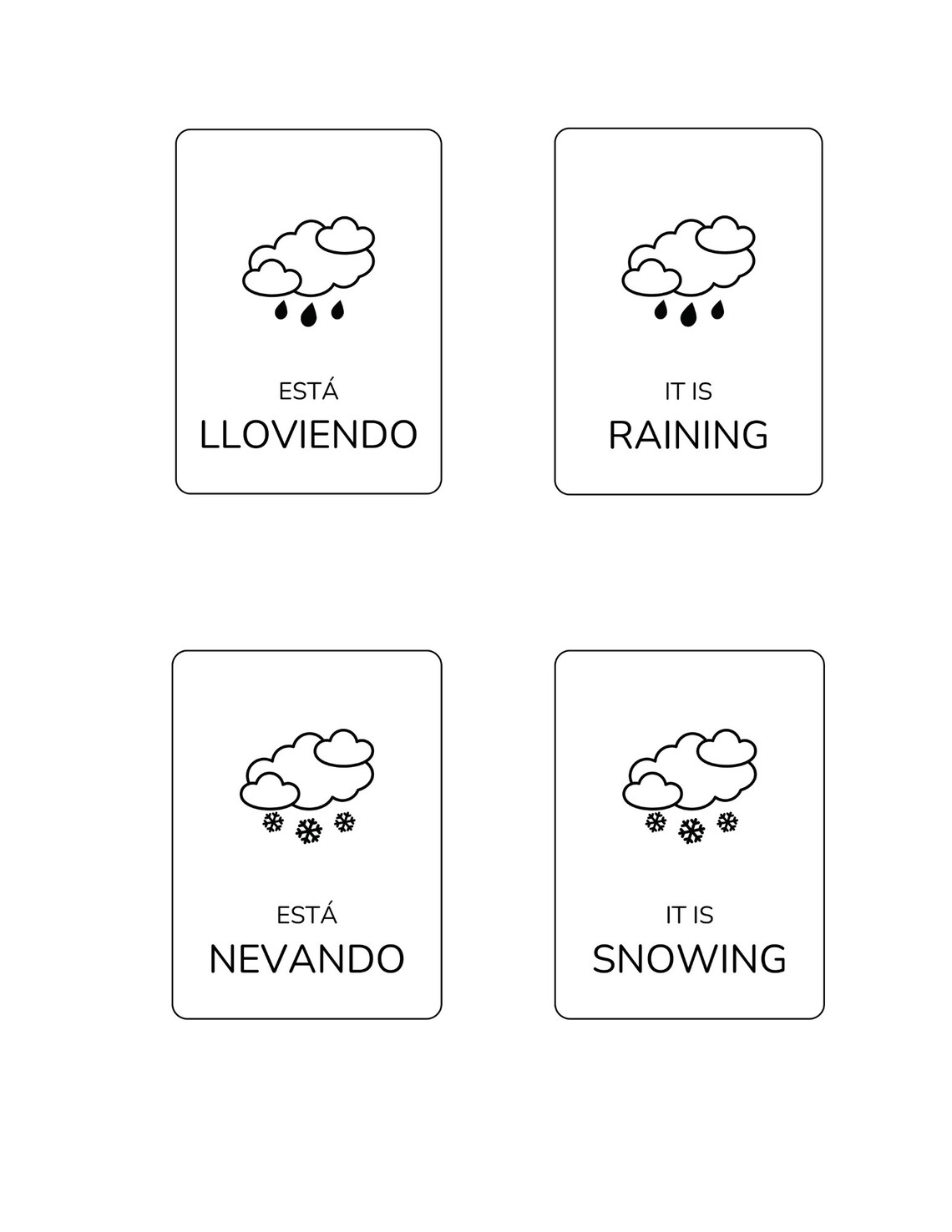 Memory Game Weather in Spanish. Clima Juego De Memoria - Etsy