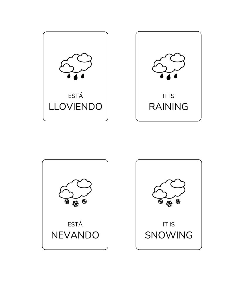 Memory Game - Weather in Spanish. Clima - Juego De Memoria - Etsy