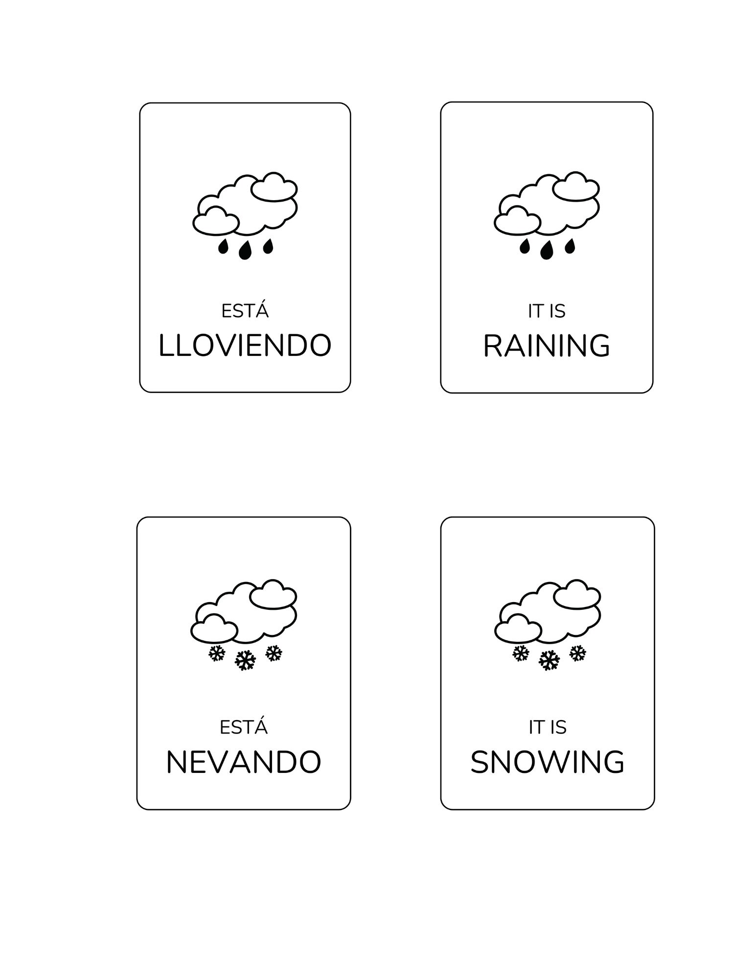 Memory Game - Weather in Spanish. Clima - Juego De Memoria - Etsy