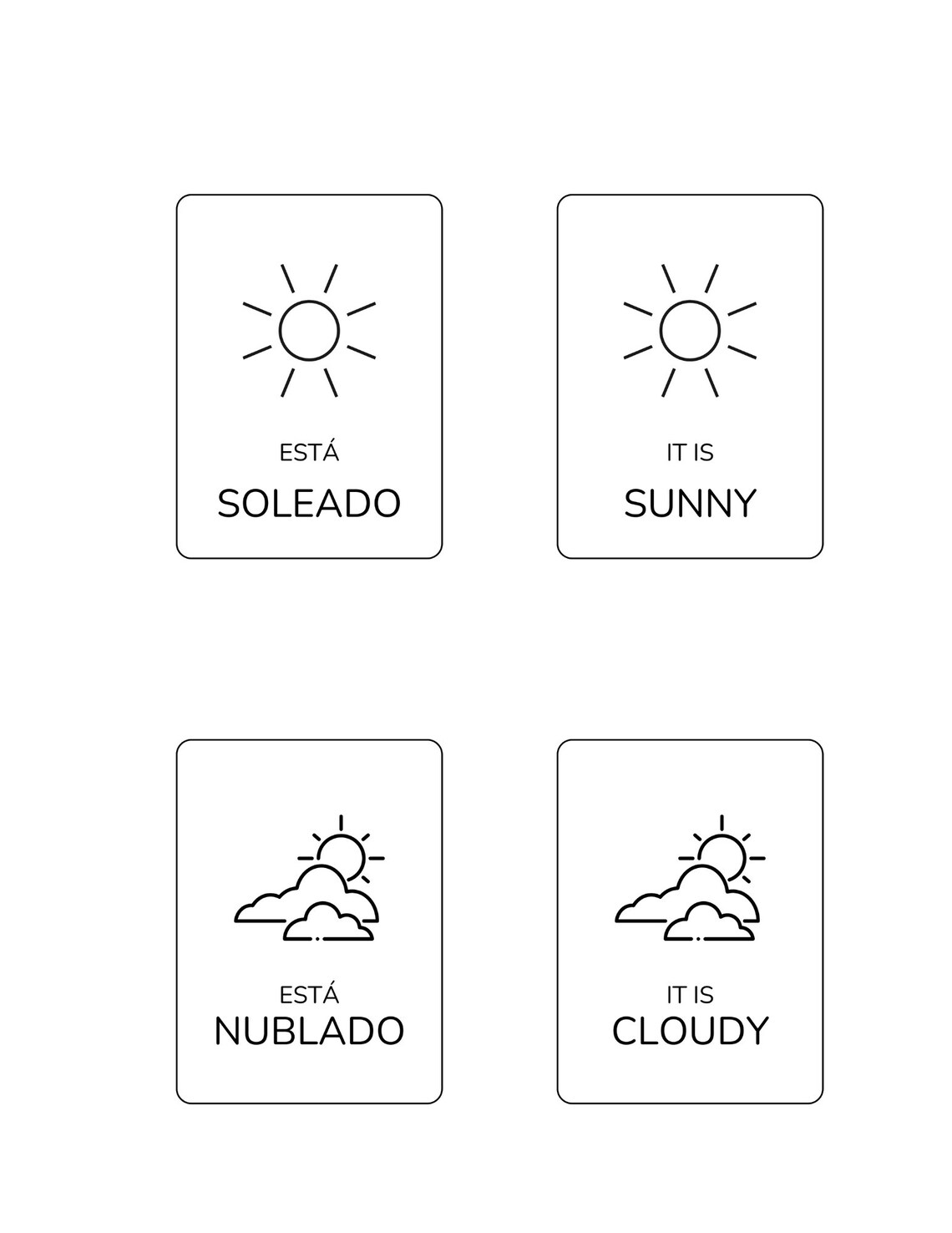 Memory Game Weather in Spanish. Clima Juego De Memoria - Etsy