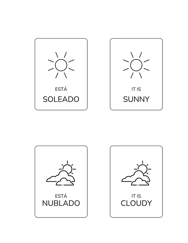 Memory Game - Weather in Spanish. Clima - Juego De Memoria - Etsy