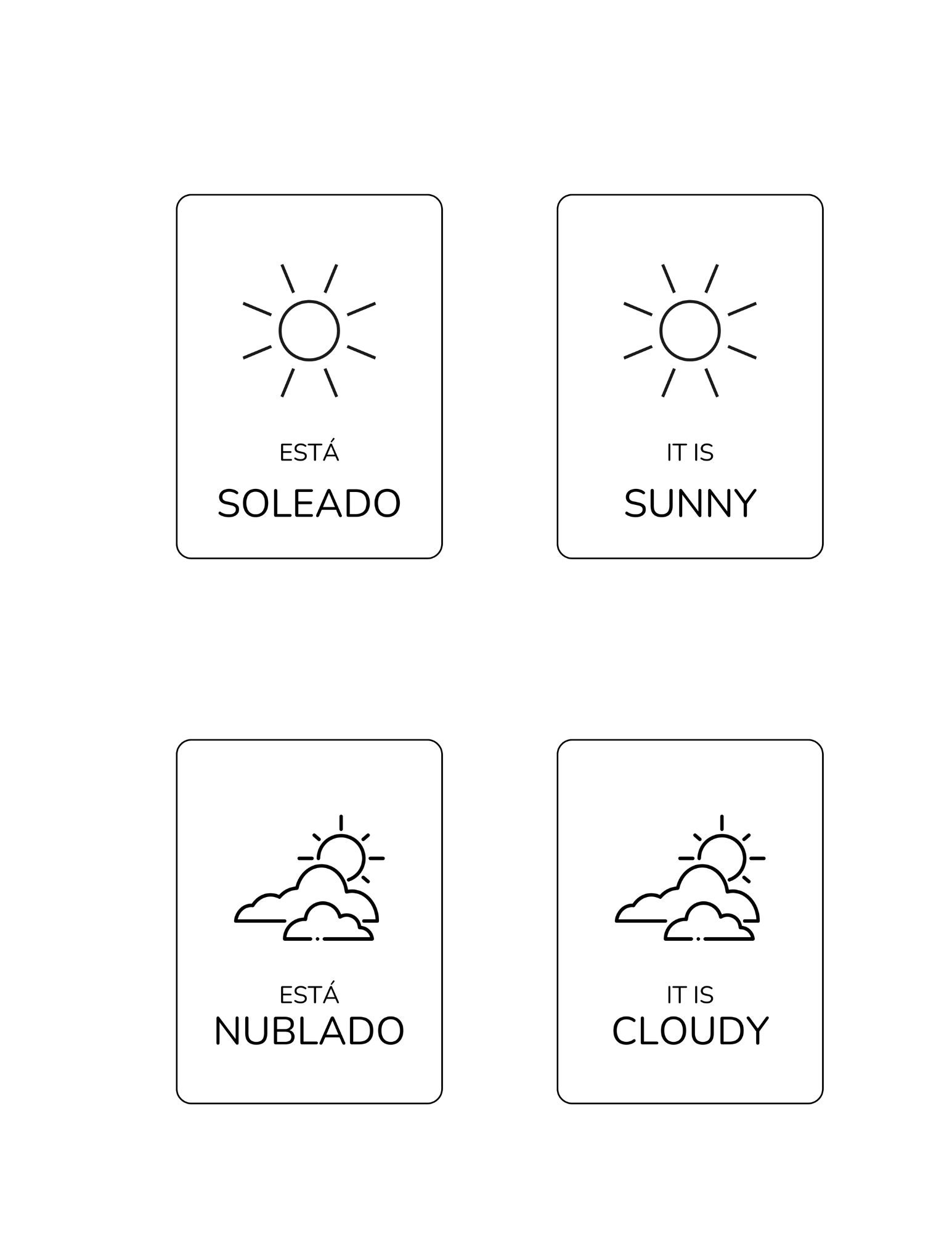Memory Game - Weather in Spanish. Clima - Juego De Memoria - Etsy