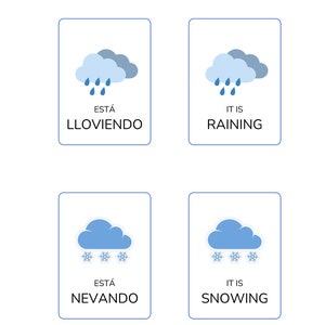 Memory Game - Weather in Spanish. Clima - Juego De Memoria - Etsy