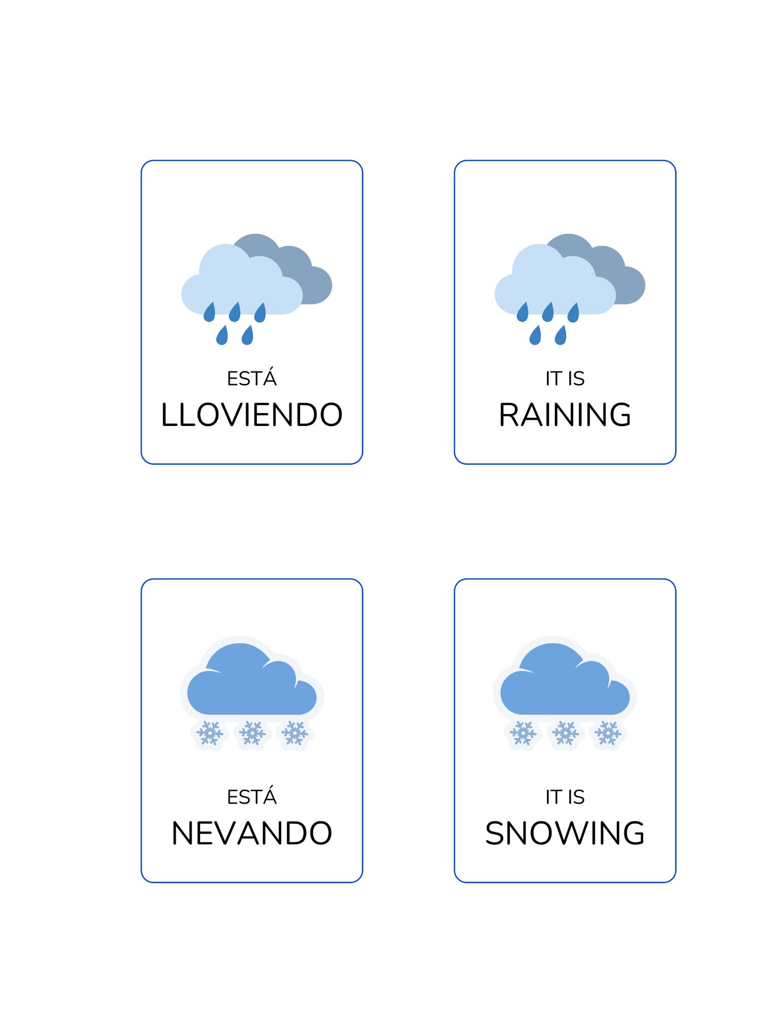 Memory Game - Weather in Spanish. Clima - Juego De Memoria - Etsy