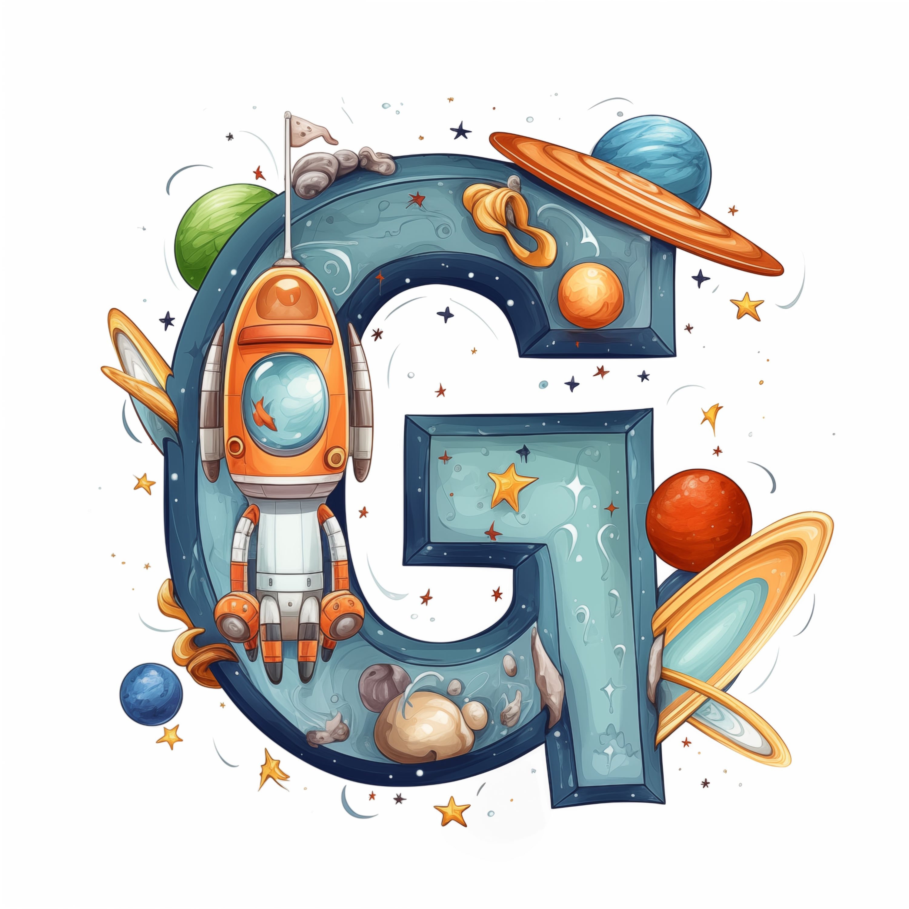 26 Set Cosmic Alphabet Letters Digital Download Space Theme - Etsy