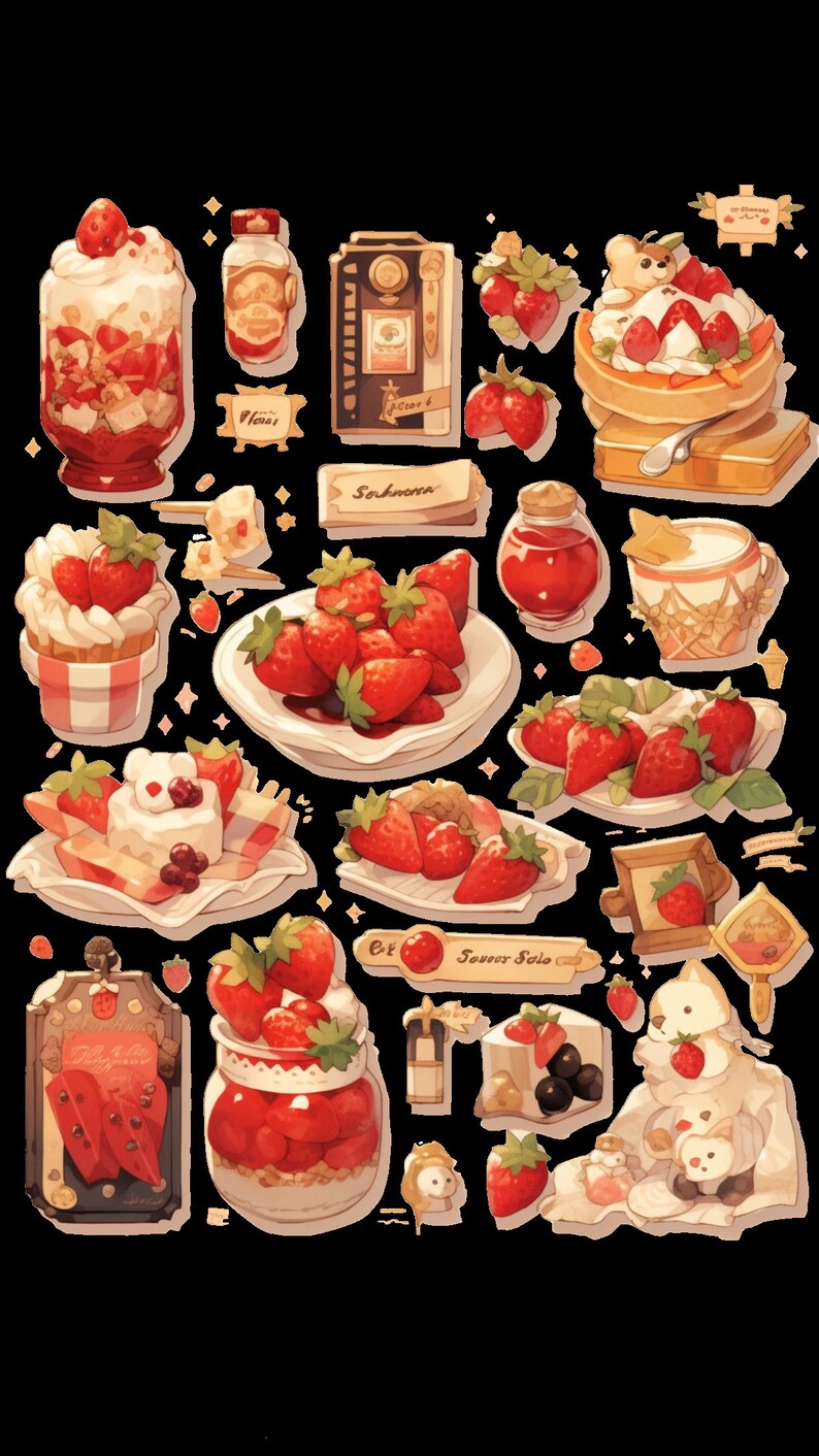 Kawaii Food Clipart | PNG Bundle | Adorable Printable Stickers ...