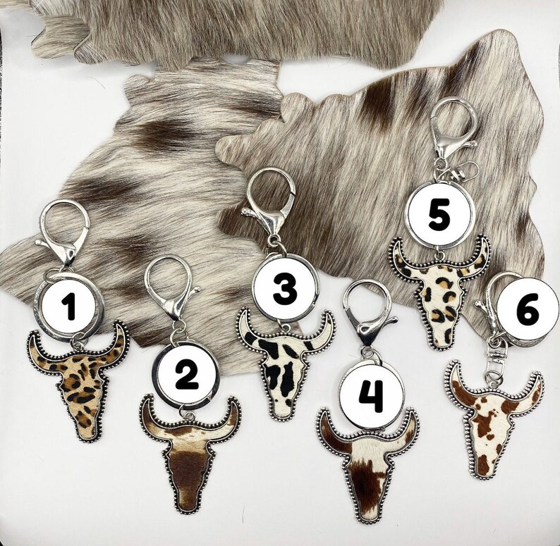 Steer Cowhide Keychain - Etsy