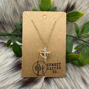 Cross and Crown Necklace - Cross Necklace - Christian Necklace ...