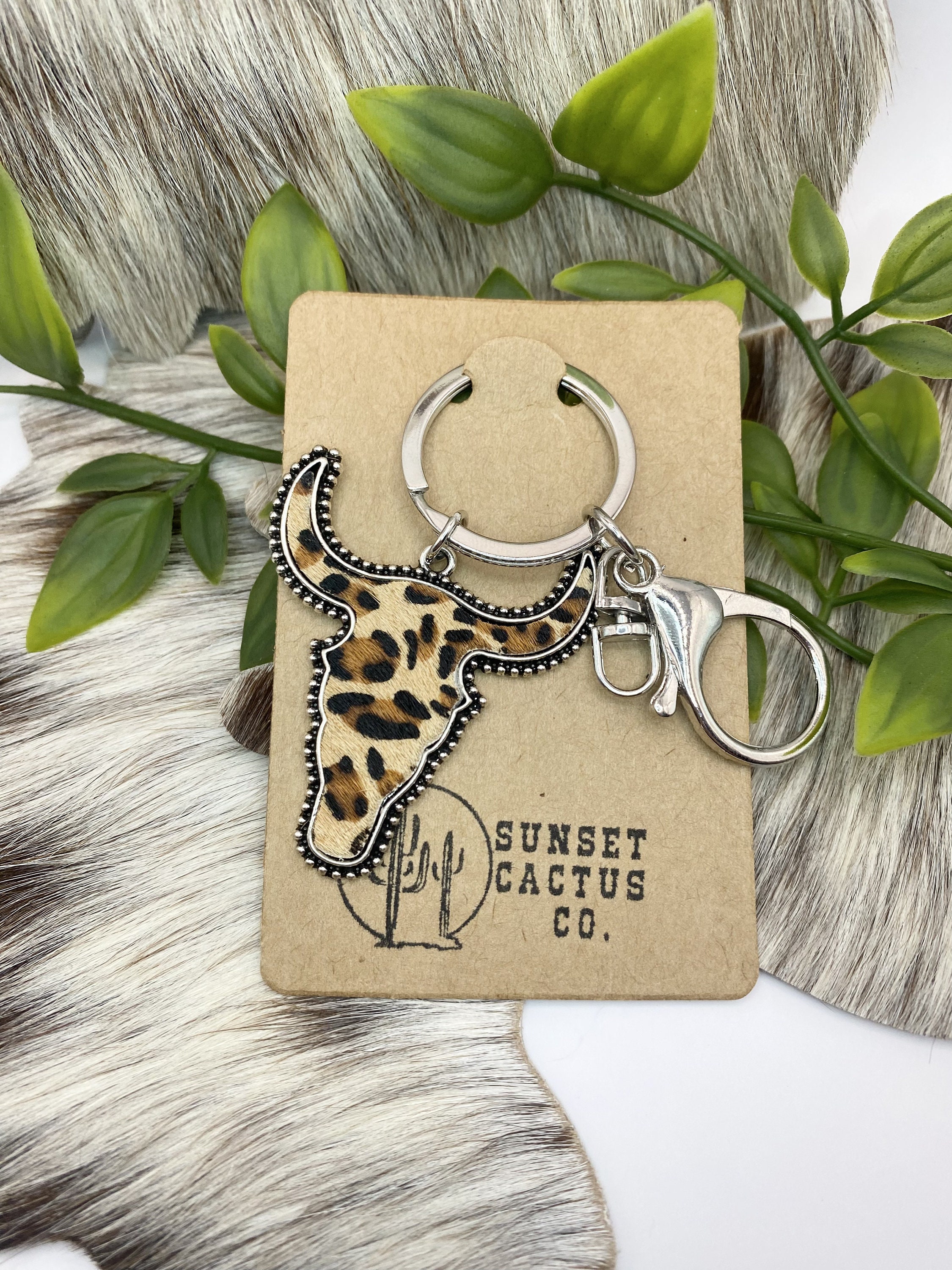 Steer Cowhide Keychain - Etsy