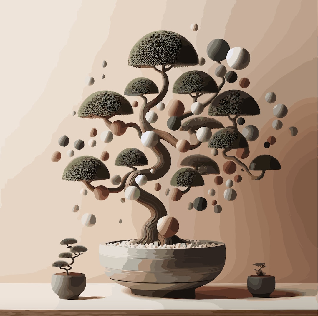 Modern Geo Bonsai Wall Art, Wall Poster, Plants Wall Art Prints ...