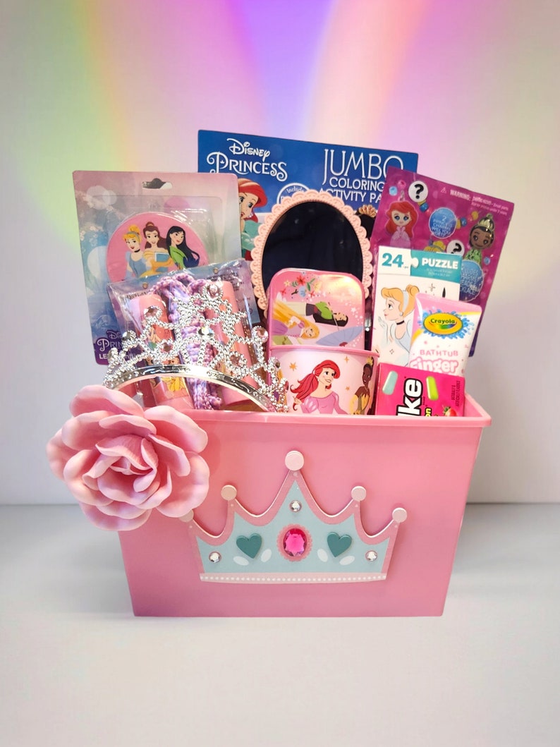 Girls Pre-filled Princess Basket With Disney Items Disney Princess ...