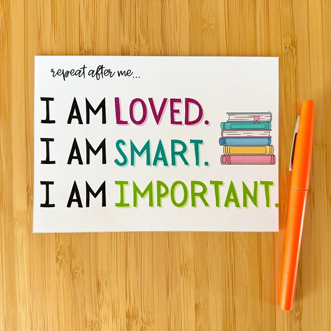 Positive Affirmation Cards for Students | Student Affirmation Cards ...