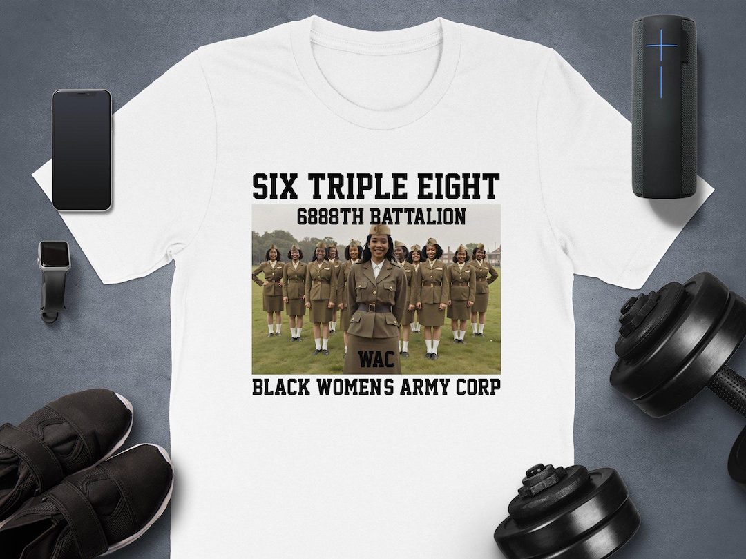Six Triple Eight Shirt, 6888 Battalion Tee, Black Womens Army Corp Top ...