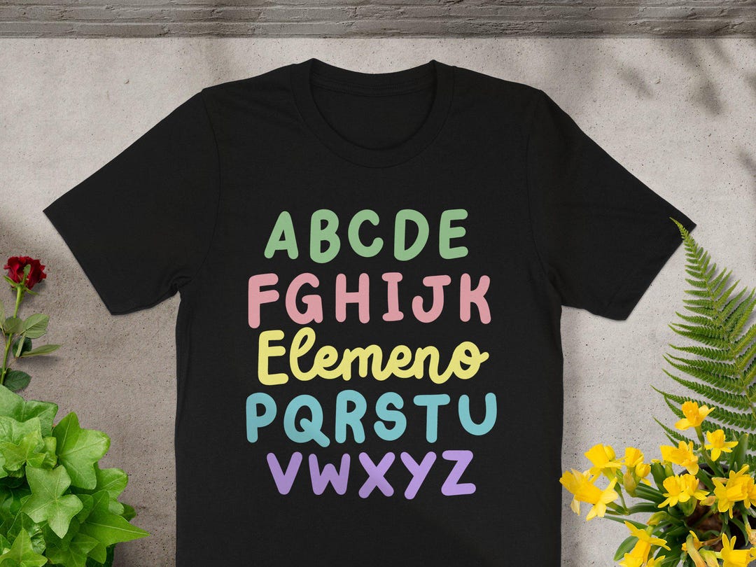 Colorful Alphabet Letters T-shirt, Kids Learning Shirt, Nursery ...
