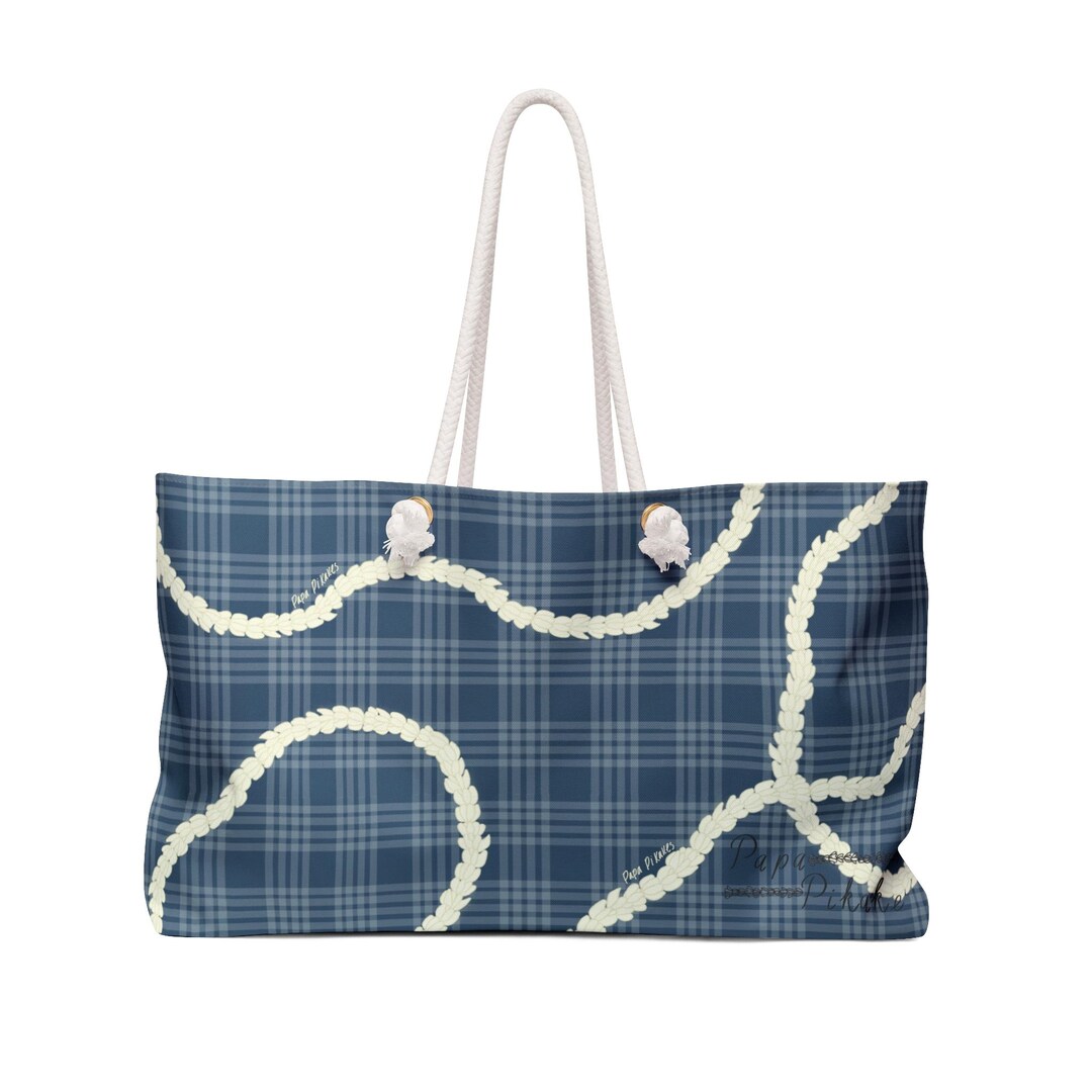 Blue Palaka and Pikake Lei Weekender Bag - Etsy
