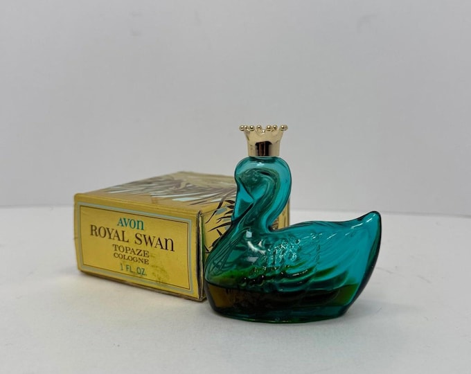 Avon Royal Swan Bottle 1970s Vintage 1 Oz in Box UNFORGETABLE Cologne ...