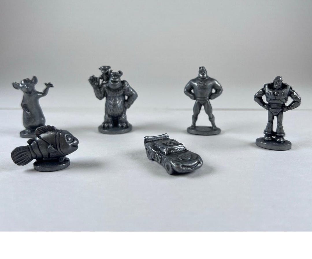 Set of 6 Disney Pixar Pewter Metal Tokens Figures Figurines Characters ...