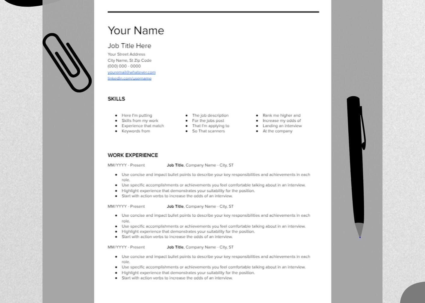 Easy Modern Professional Template Extras List. Minimalist Simple Design ...