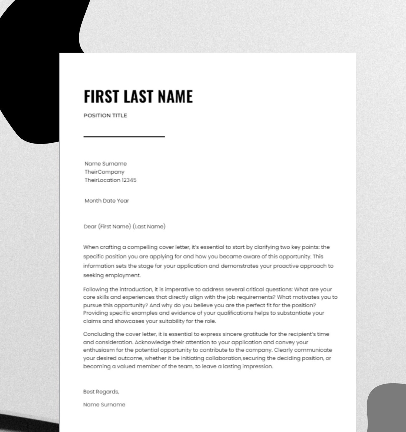 Modern Professional Minimalist Resume Template . Simple Design ...