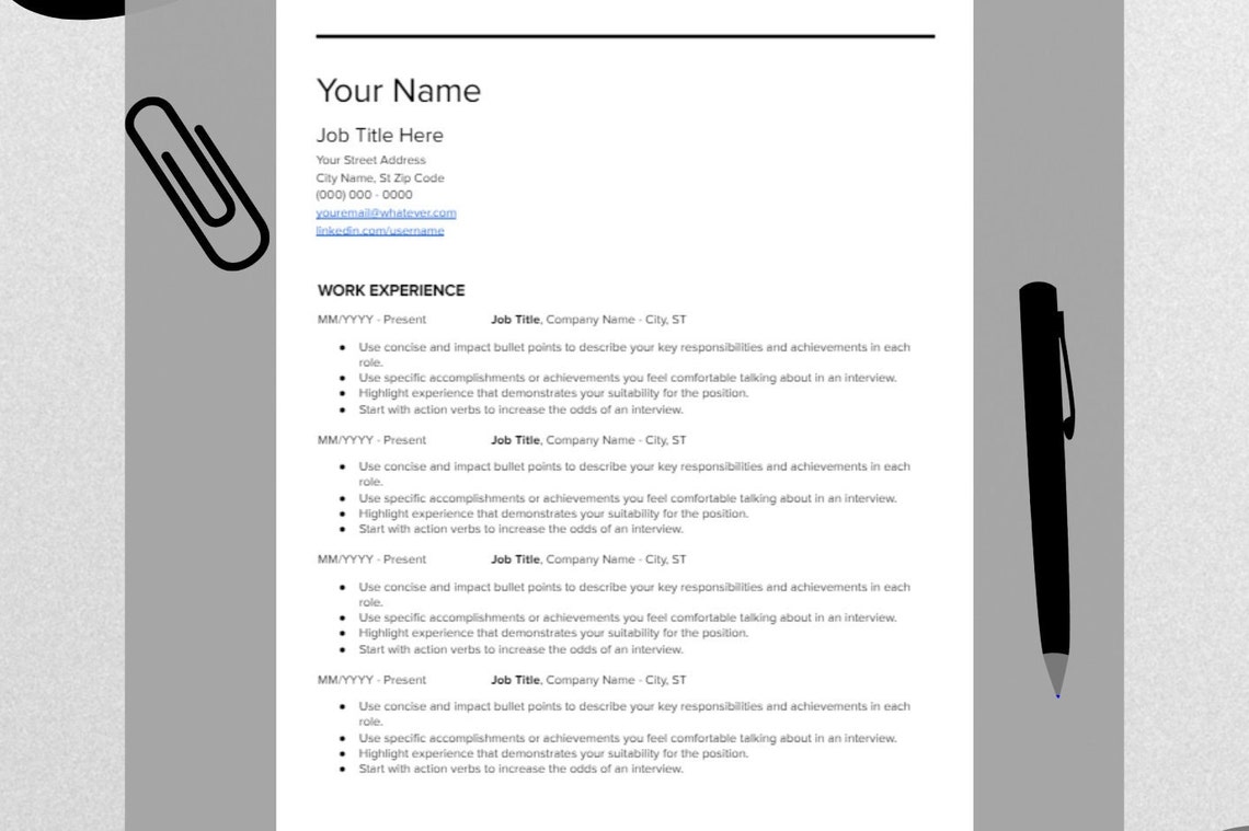 Easy Modern Professional Template Extras List. Minimalist Simple Design ...