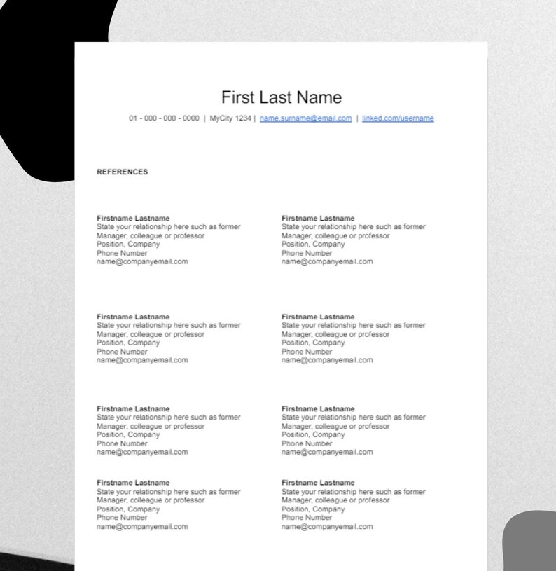 ATS Simple Resume Template Extras List. Minimalist Design Microsoft ...