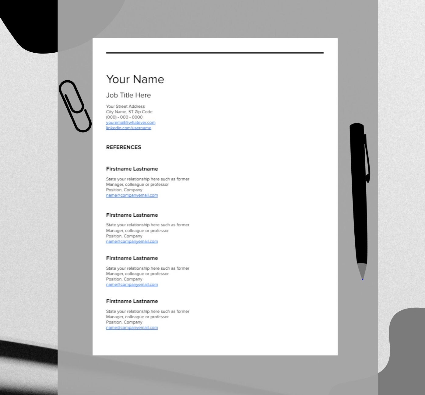 Easy Modern Professional Template Extras List. Minimalist Simple Design ...
